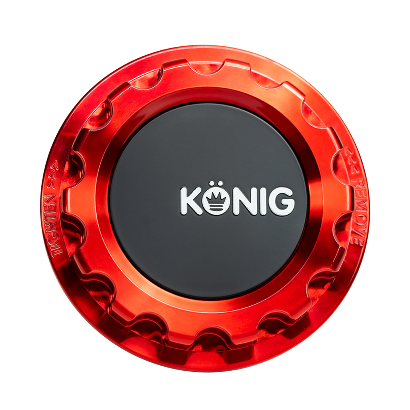 Red Anodized Gear Center Cap – Konig Wheels USA